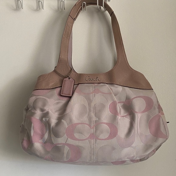Coach | Bags | Coach Pink And Tan Shoulder Bag | Poshmark